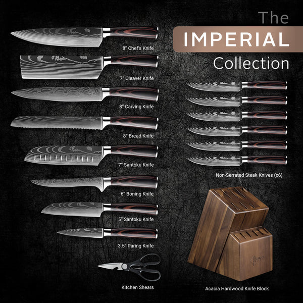 Imperial 16-Piece Japanese Knife Block Set — High-Carbon Steel with Sm