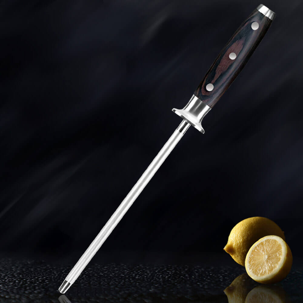 "Imperial" Professional Sharpening Steel - Emery Rod & Finished Wood H ...