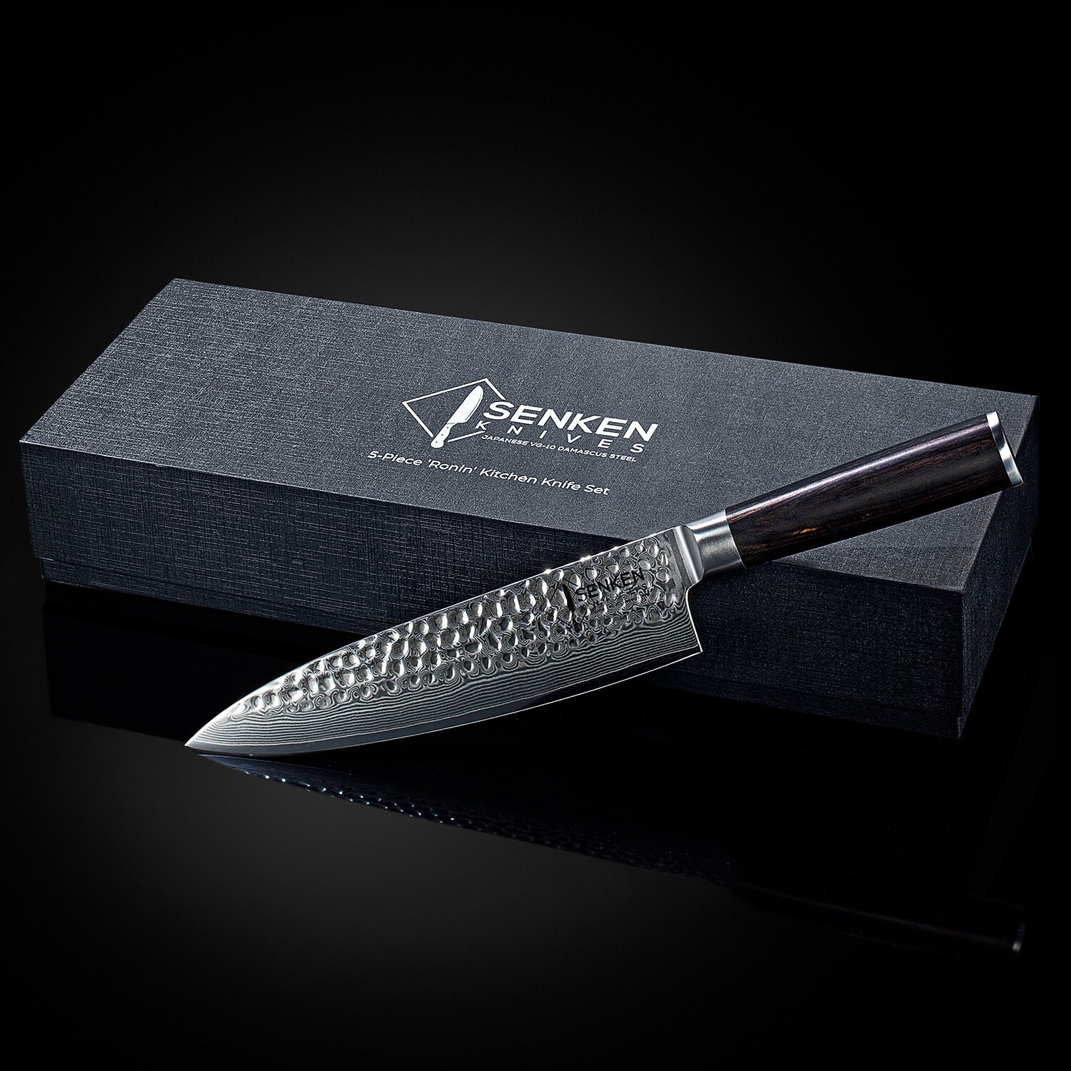 "Ronin" Collection - Japanese VG10 Hammered Damascus Steel Knife Set ...