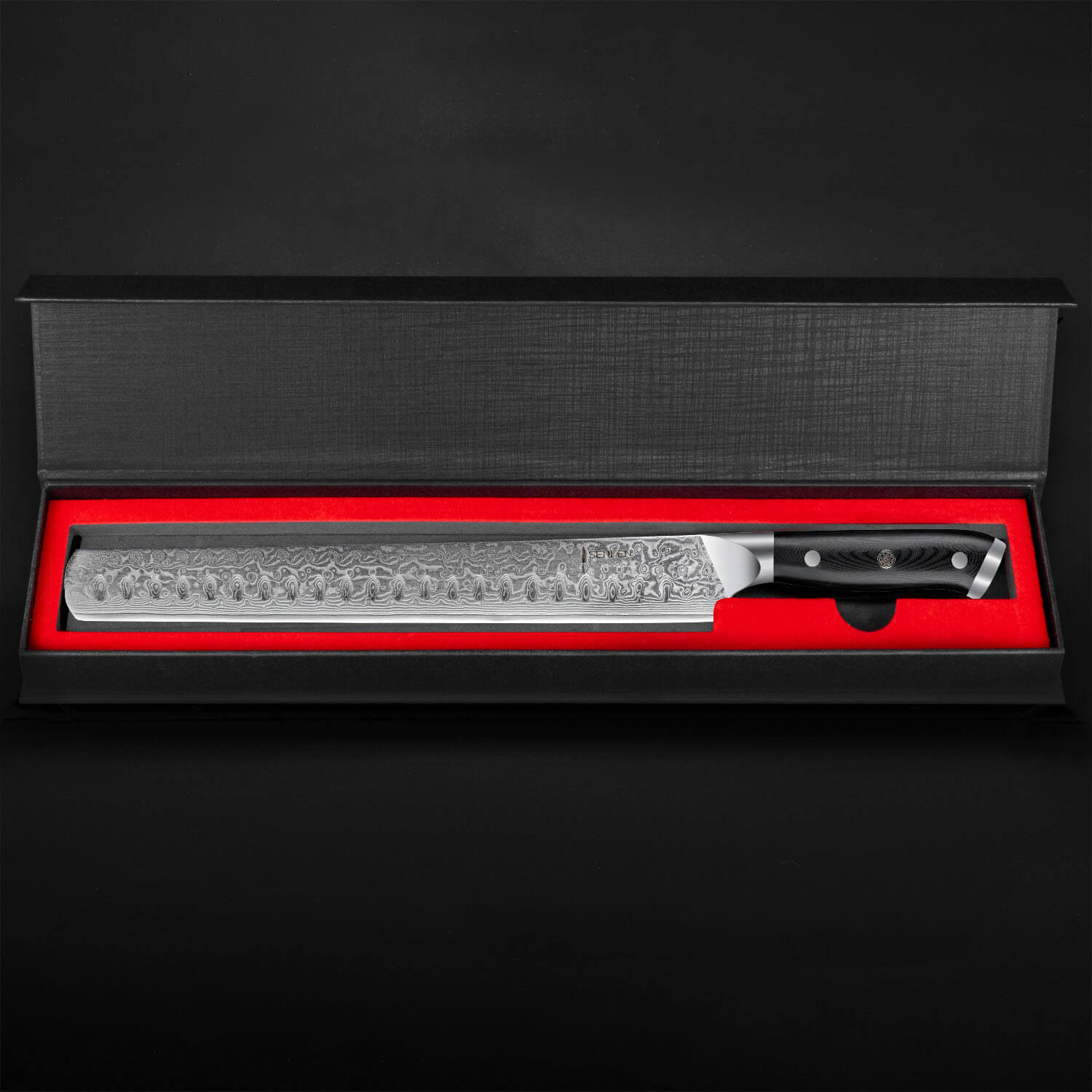 "Shogun" Japanese VG10 Damascus Steel 12" Brisket Knife - Full-Body G1 ...