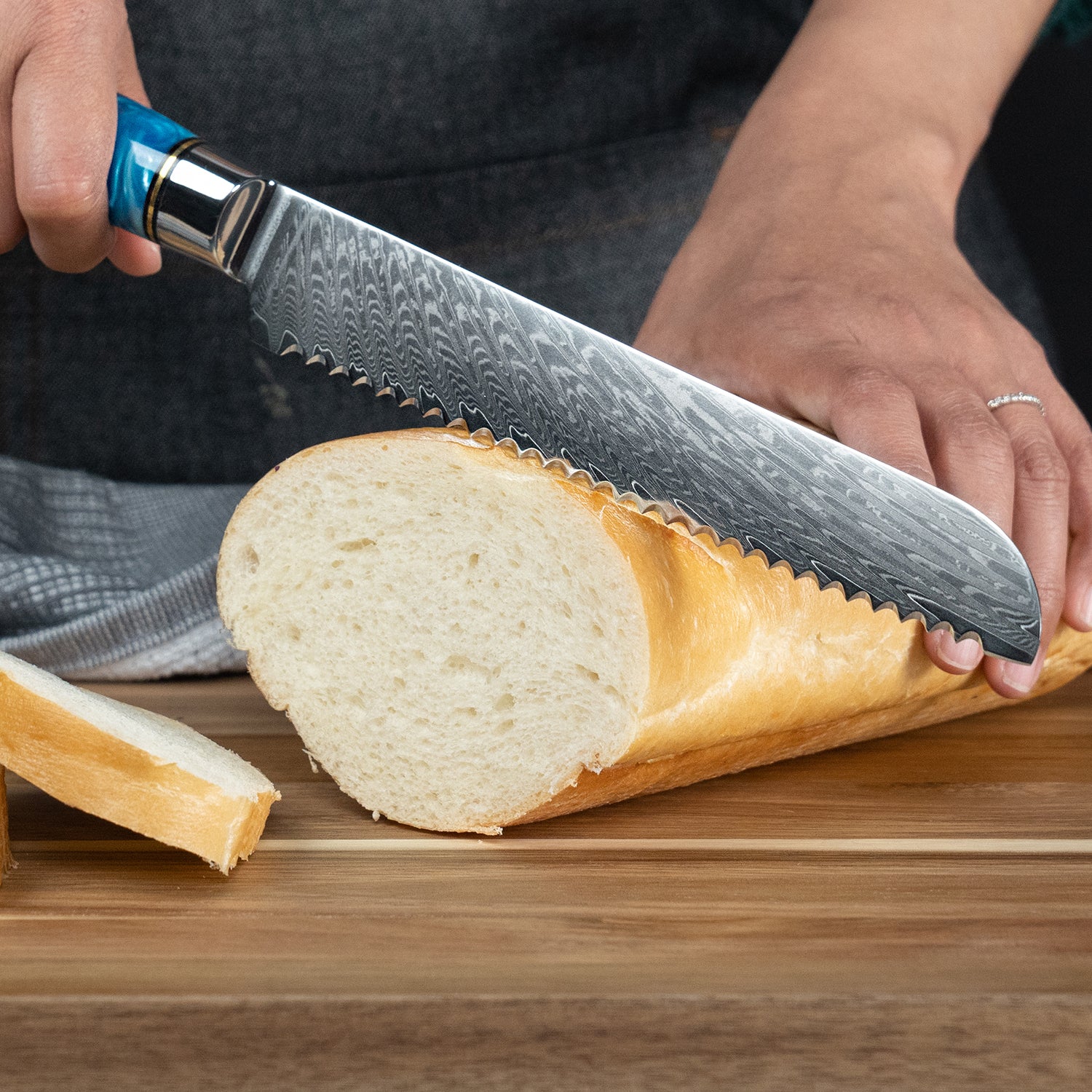 "Tsunami" 15-Piece Japanese Damascus Steel Knife Block Set – Senken Knives