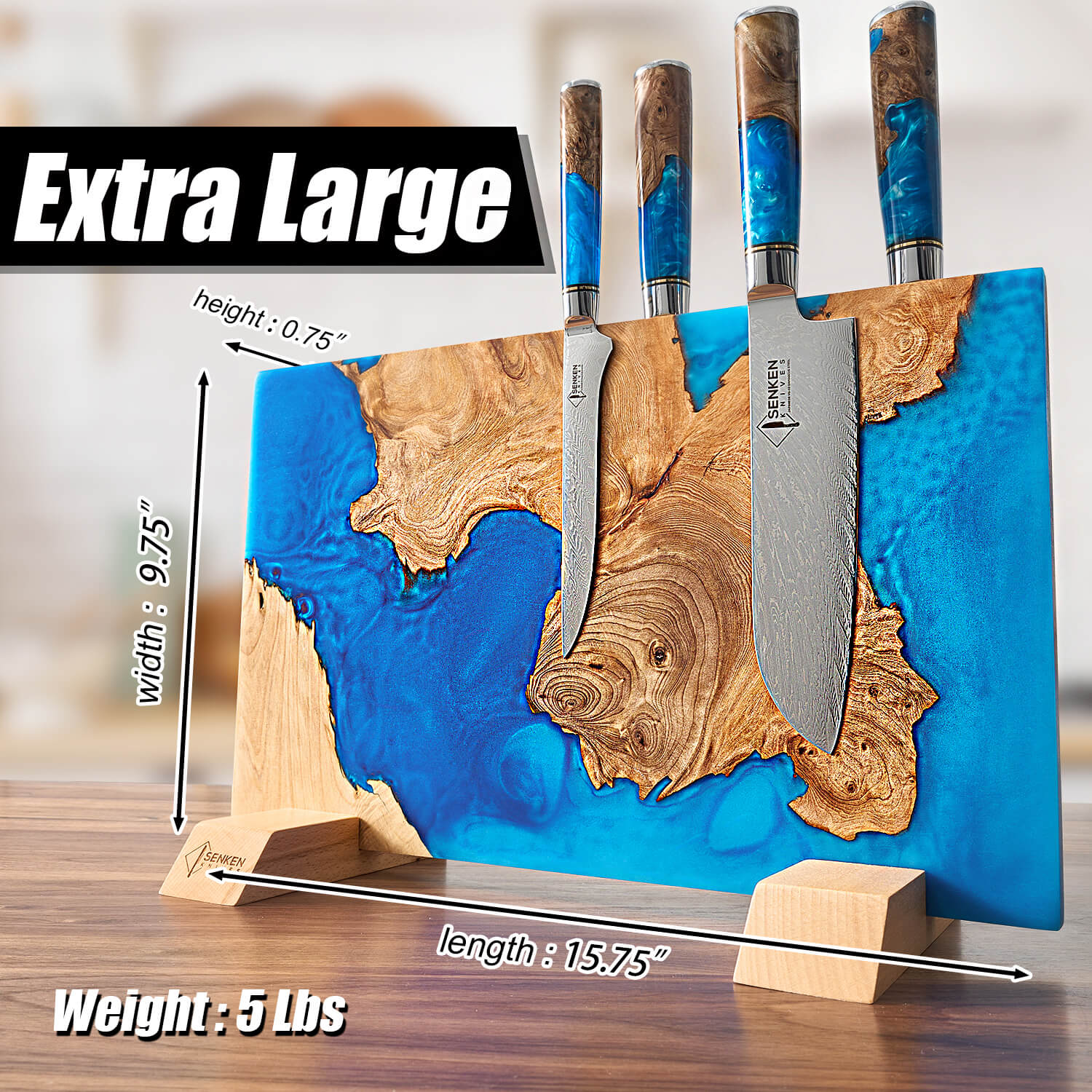 "Tsunami" Extra Large Magnetic Knife Block - Holds Up to 16 Knives - B ...