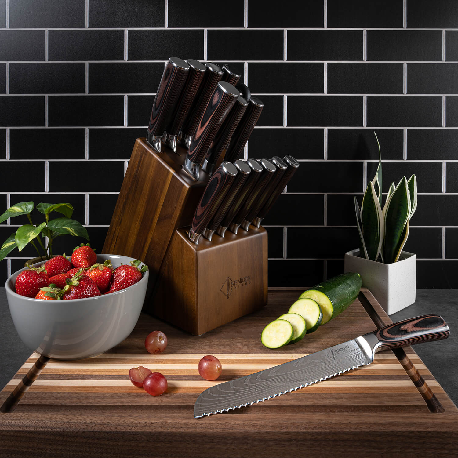 "Imperial" 16-Piece Japanese Knife Block Set – Senken Knives