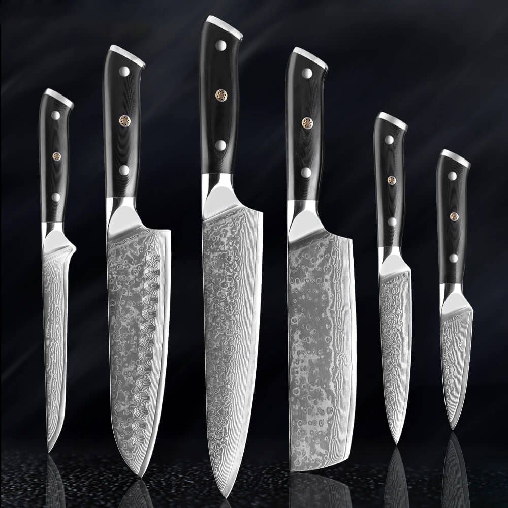 "Shogun" Collection - Japanese VG10 Damascus Steel Knife Set – Senken ...