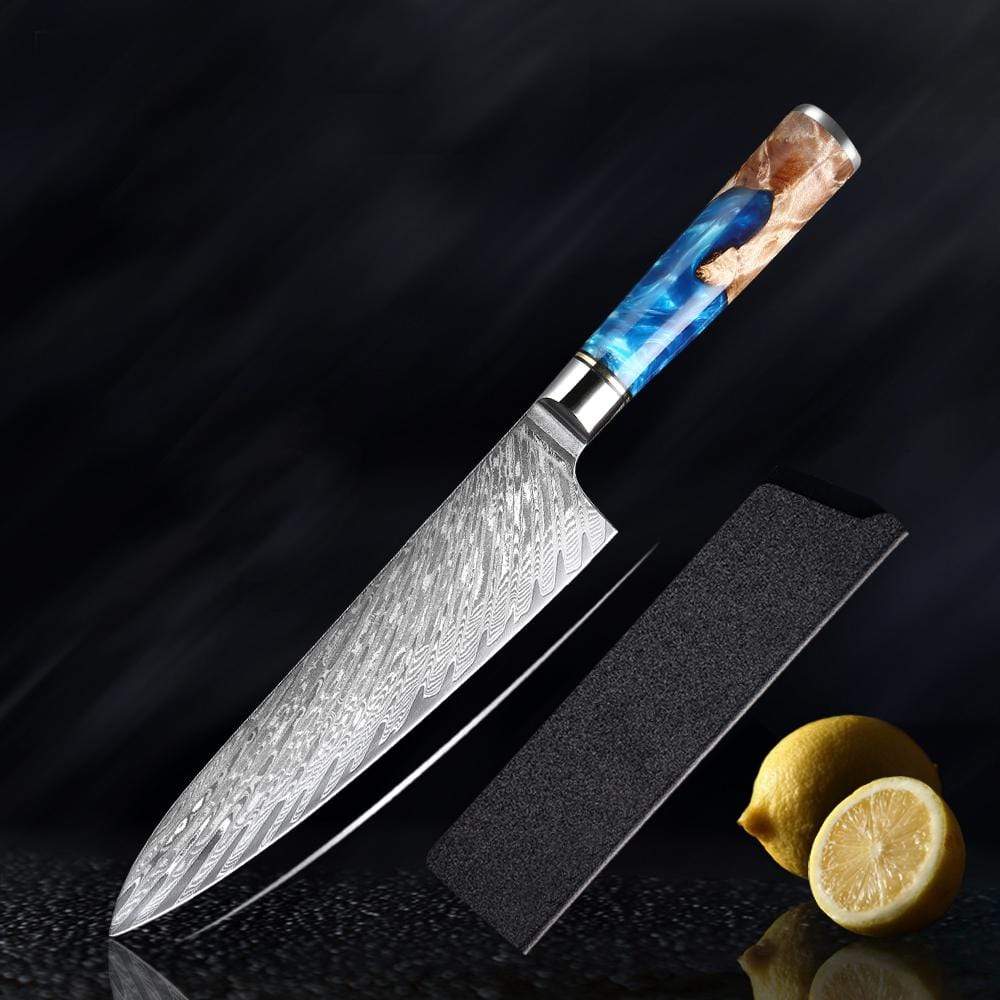 "Tsunami" Collection - Japanese VG10 Damascus Steel Knife Set – Senken ...
